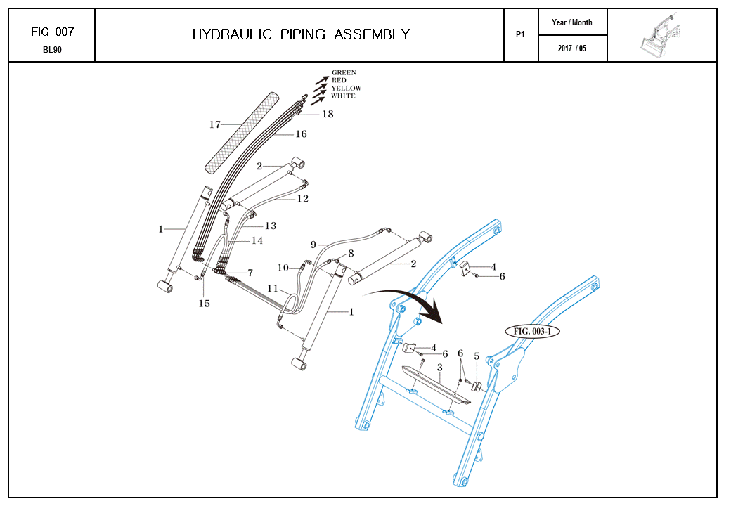 A008 HYDRAULIC PIPING ASSEMBLY - TYM Tractors